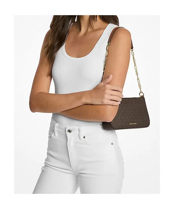 Michael Kors Empire Signature Logo Chain-link Pochette - Black