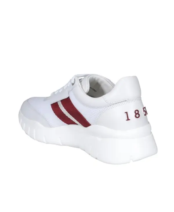 Bally Striped Casual Sports Sneakers - White