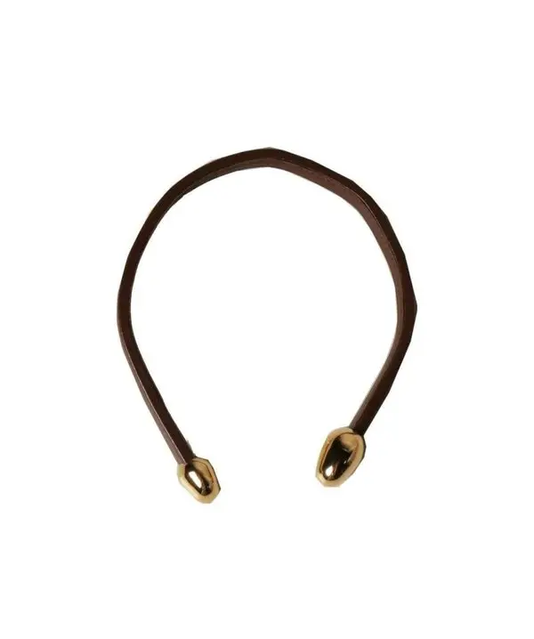 Bottega Veneta Leather Open Necklace With Gold Metal Fittings - Multicolor