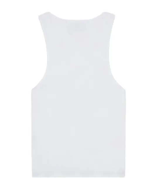 Saint Laurent Sleeveless Henley Tank Top - White