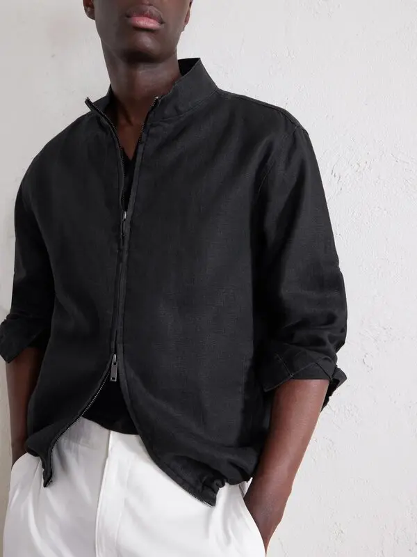Onia Linen Zip-up Jacket