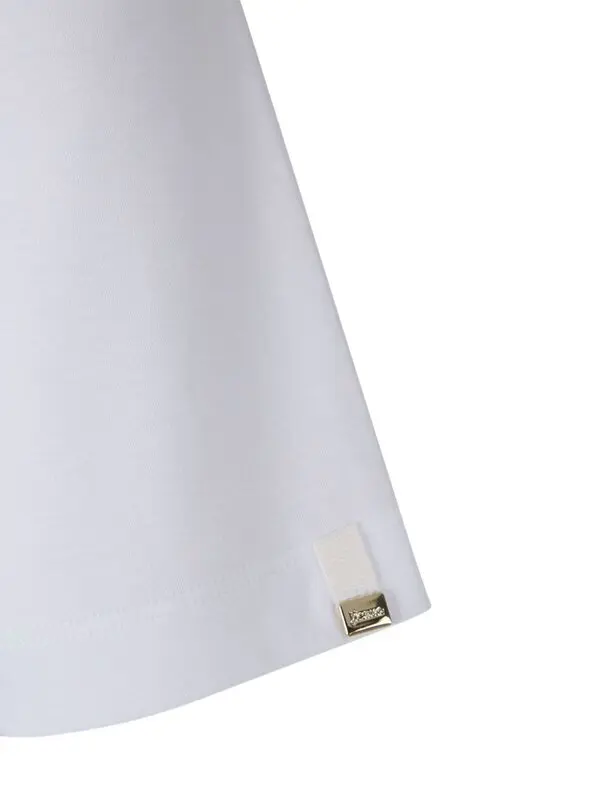 Herno Short-sleeve Crewneck T-shirt With Side Snap Detailing - White