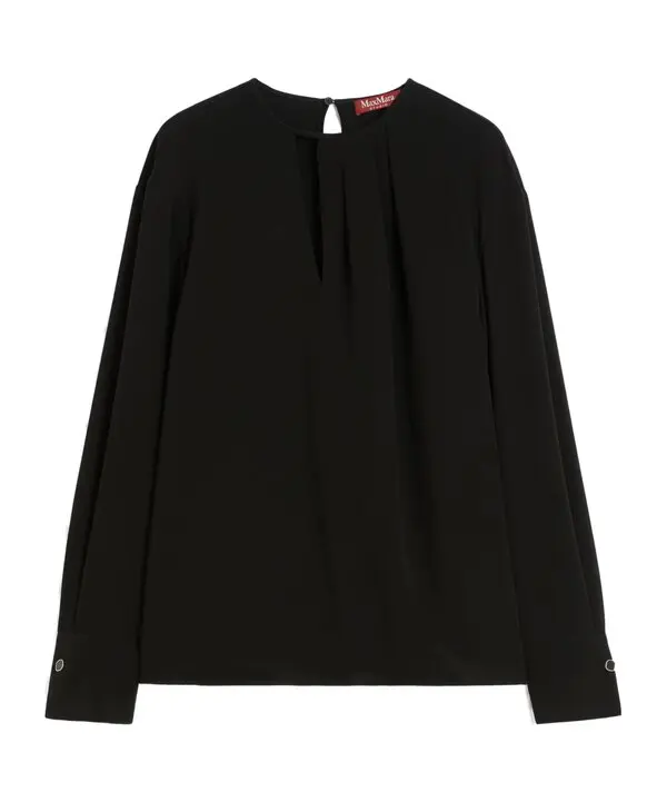 Max Mara Cady Blouse With Long Sleeves And Button Back Closure - Black