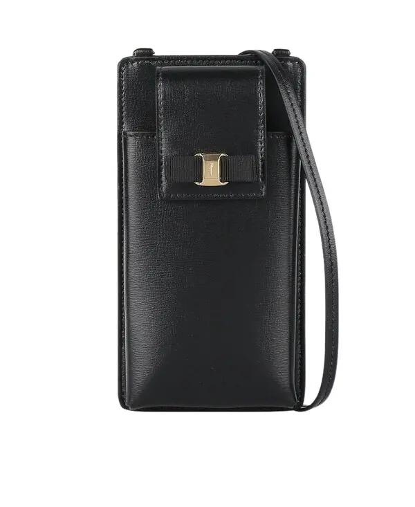 FERRAGAMO Bow Tie Mobile Phone Bag - Black