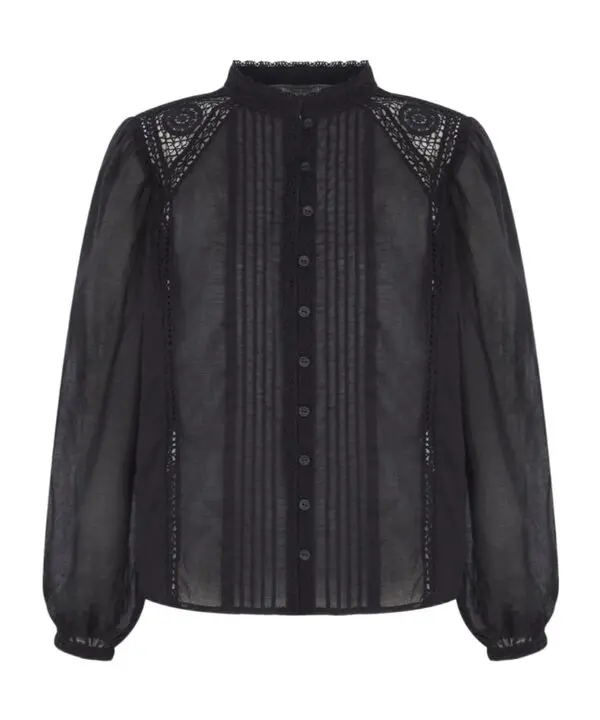 Isabel Marant Étoile Embroidered Lace Detail Shirt - Black