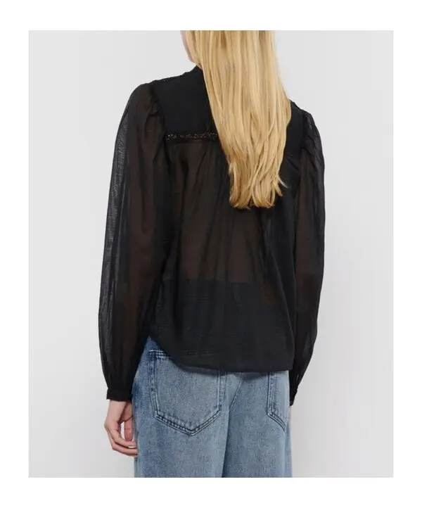 Isabel Marant Étoile Embroidered Lace Detail Shirt - Black