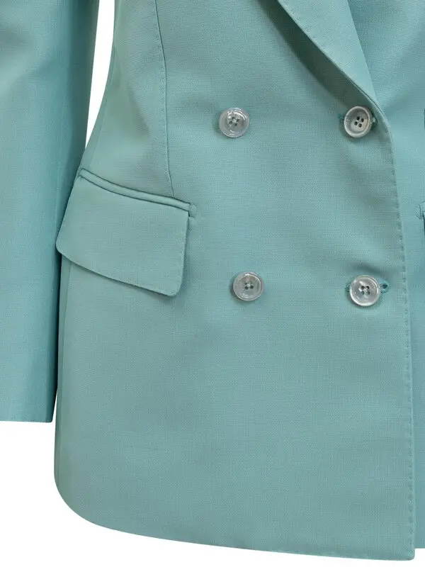 TOM FORD Double-breasted Blazer With Notched Lapel - Blue