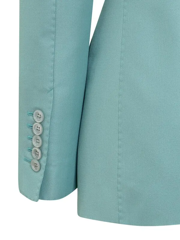 TOM FORD Double-breasted Blazer With Notched Lapel - Blue