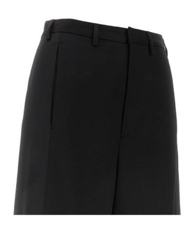 MAISON MARGIELA Wide-leg Wool Blend Trousers With Satin Side Panels