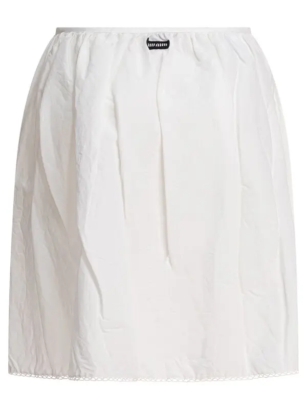 Miu Miu Slubbed Poplin Skirt With Lace Trim