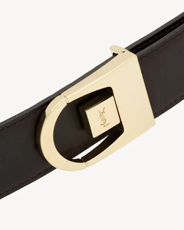 Saint Laurent Logo Engraved Reversible Belt