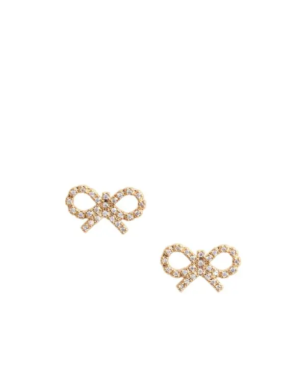 SELF-PORTRAIT Micro Bow-shaped Earrings - Gold