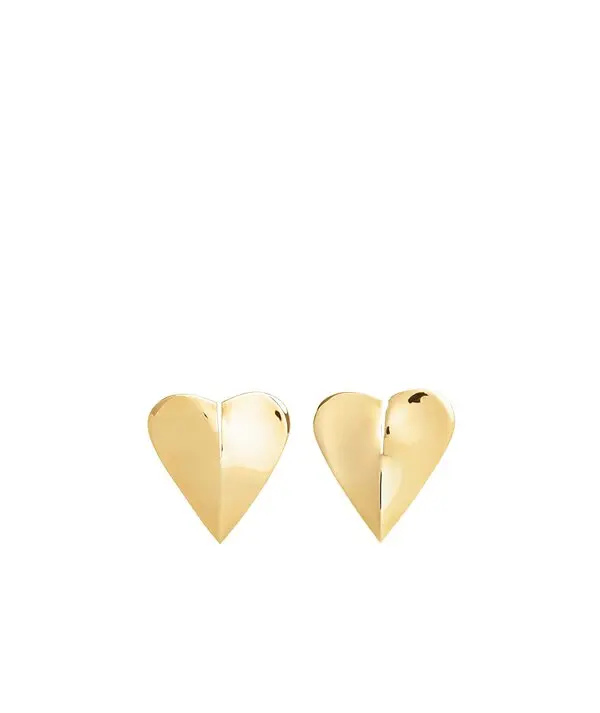Alaïa Le Coeur Heart-shaped Polished Earrings - Golden