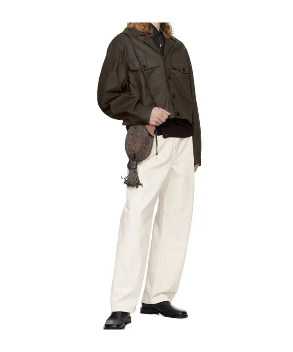 LEMAIRE Twisted Belted Straight-leg Trousers - White