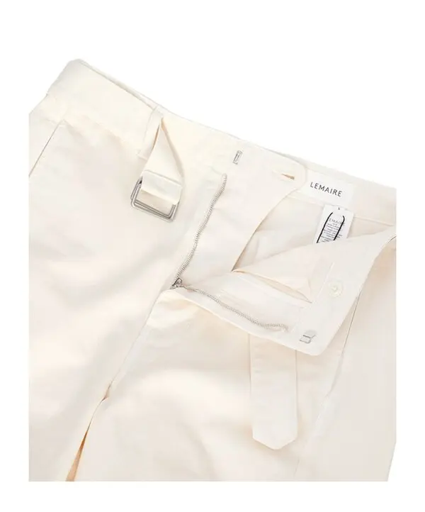 LEMAIRE Twisted Belted Straight-leg Trousers - White