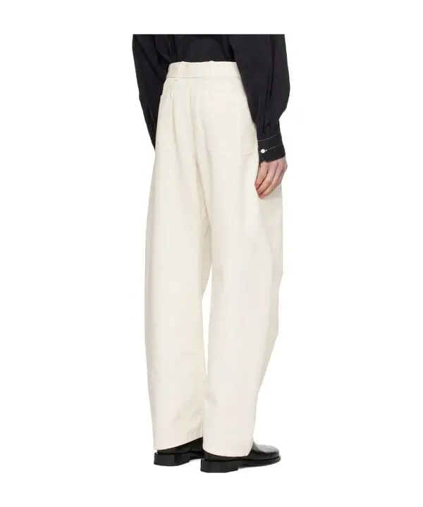 LEMAIRE Twisted Belted Straight-leg Trousers - White