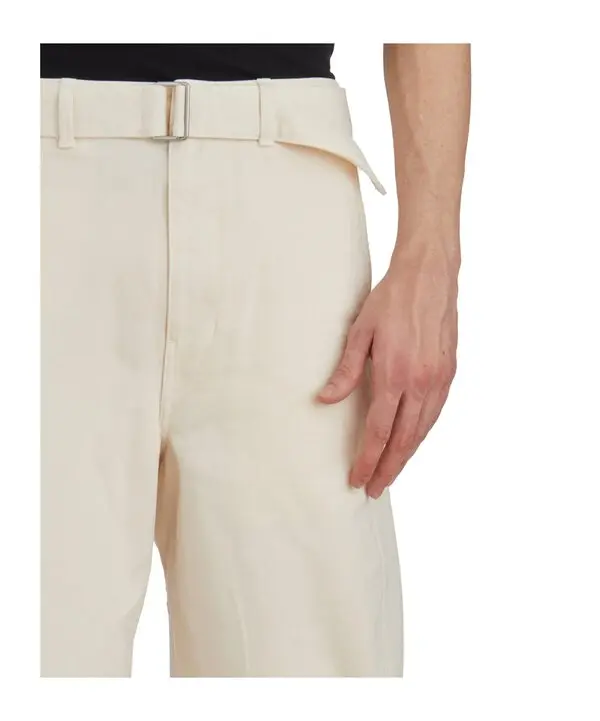 LEMAIRE Twisted Belted Straight-leg Trousers - White