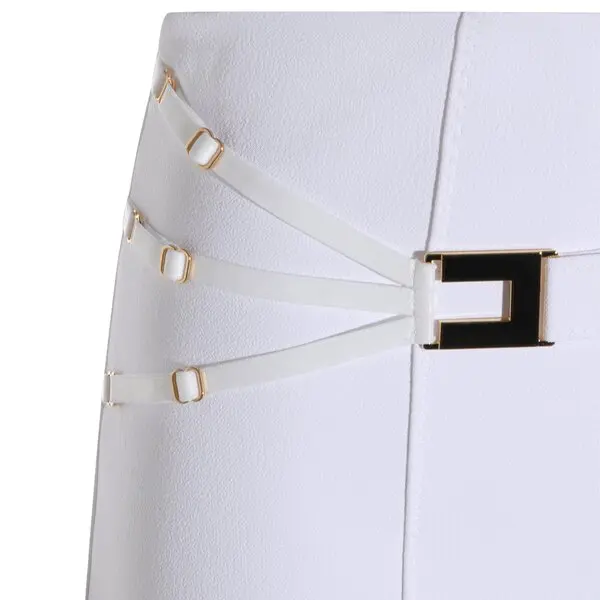Elisabetta Franchi High-waisted Mini Skirt With Gold Logo Plaque
