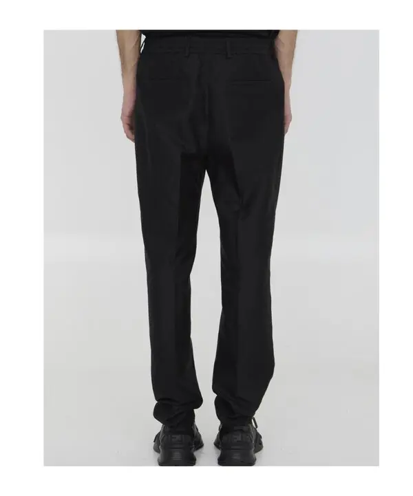 Fendi Pleated Straight-leg Tailored Trousers - Black