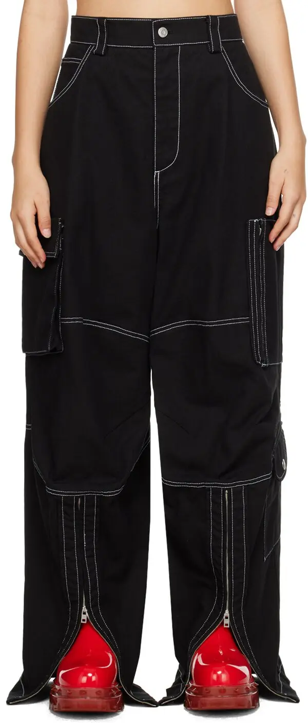 We11Done Contrast Stitch Biker Pants