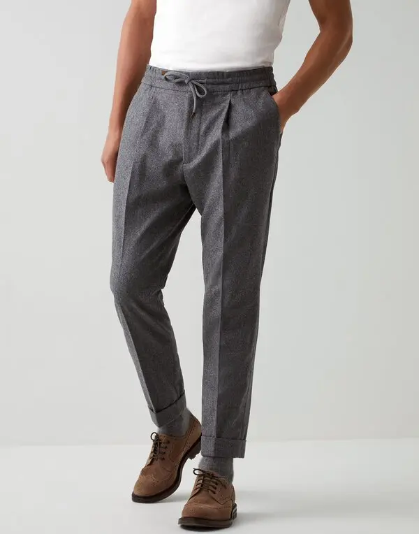 Brunello Cucinelli Pleated Drawstring Trousers - Gray
