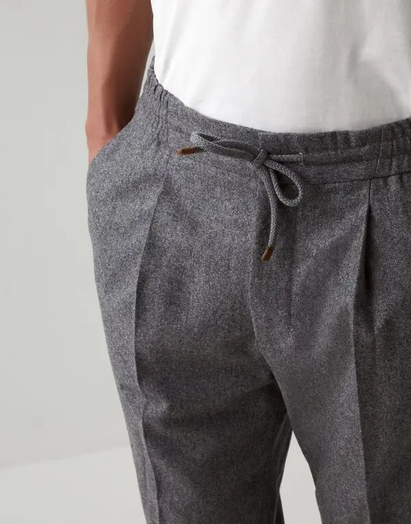 Brunello Cucinelli Pleated Drawstring Trousers - Gray