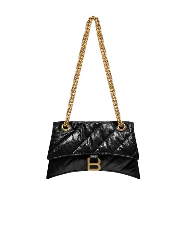 Balenciaga Crush Small Shoulder Bag - Black
