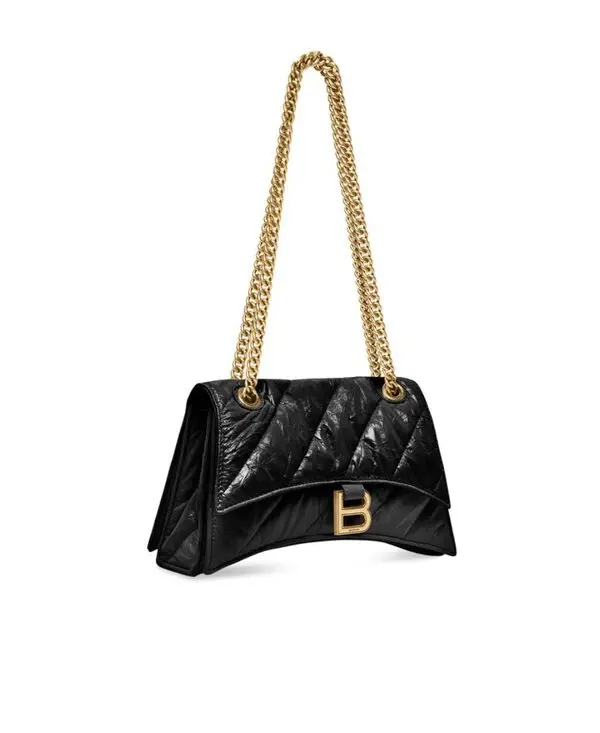 Balenciaga Crush Small Shoulder Bag - Black