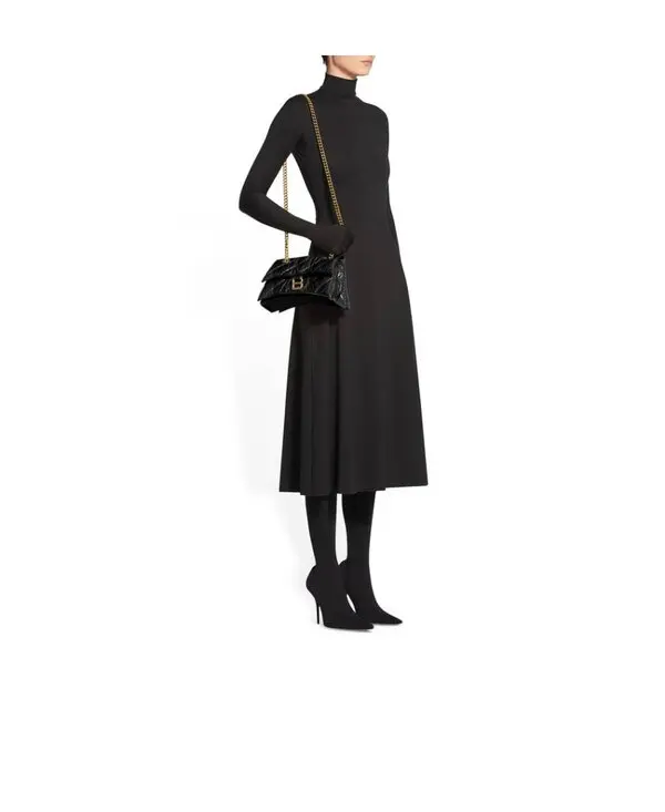 Balenciaga Crush Small Shoulder Bag - Black