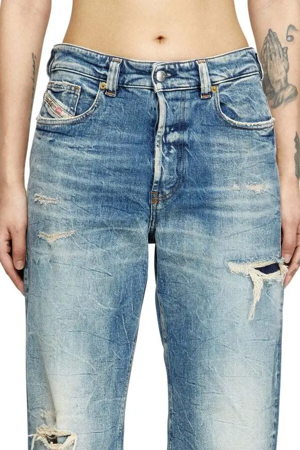 DIESEL® 1988 D-ark Distressed Jeans - Medium Blue