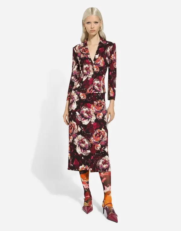 Dolce & Gabbana Floral Print Single-breasted Blazer