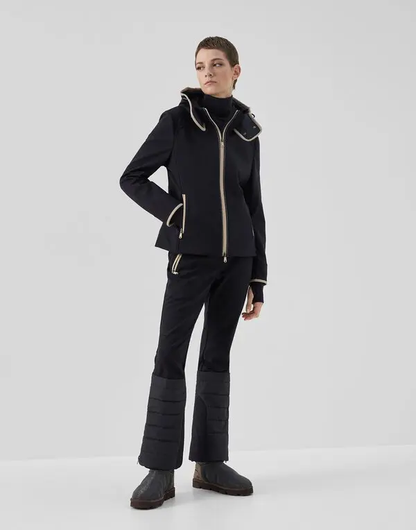 Brunello Cucinelli Padded Flare Pants With Beaded Embellishments