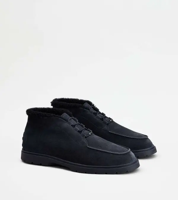 TOD'S Suede Shearling Lined Desert Boots