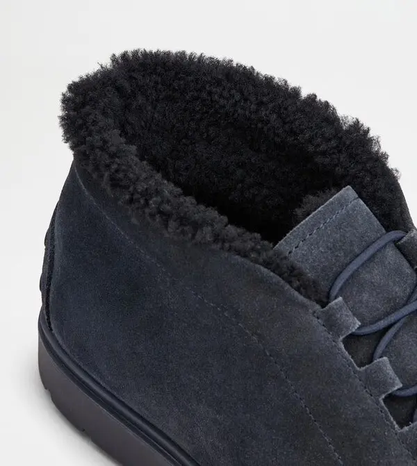 TOD'S Suede Shearling Lined Desert Boots