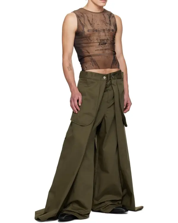 JEAN PAUL GAULTIER Low-rise Layered Wide-leg Pants