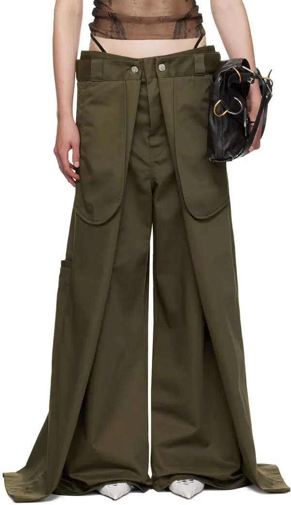 JEAN PAUL GAULTIER Low-rise Layered Wide-leg Pants