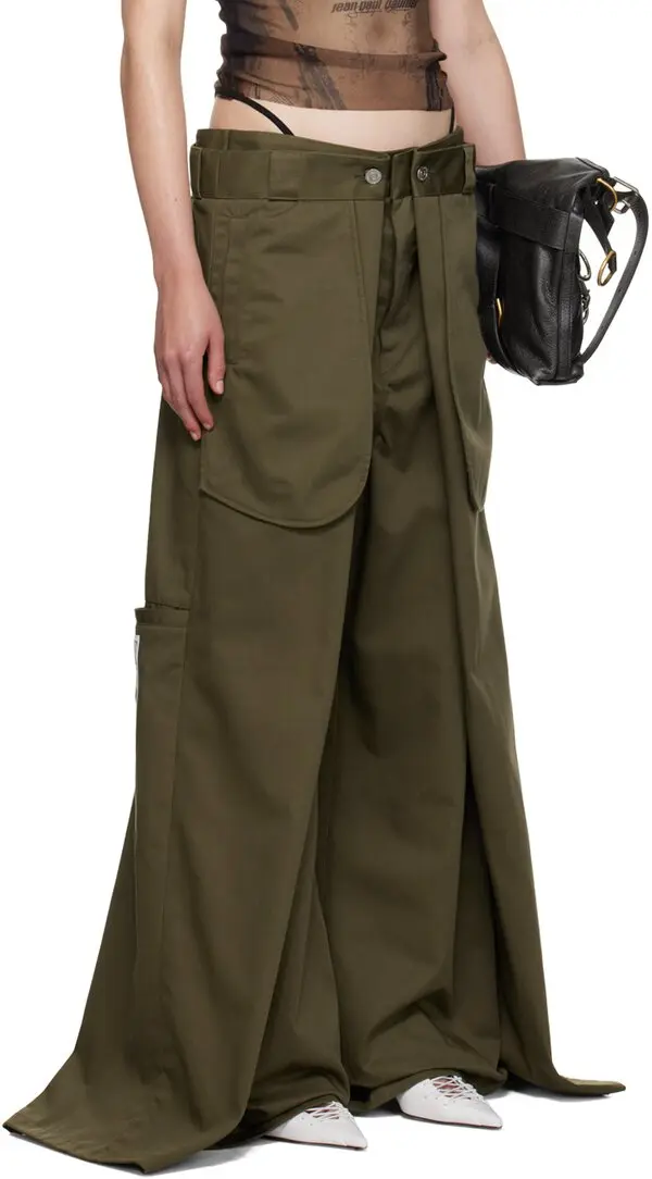 JEAN PAUL GAULTIER Low-rise Layered Wide-leg Pants