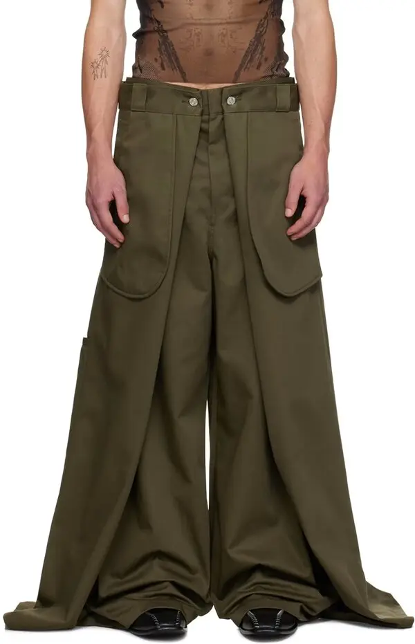 JEAN PAUL GAULTIER Low-rise Layered Wide-leg Pants