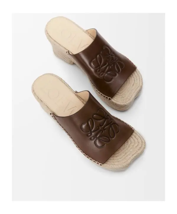 Loewe Petal Espadrille Platform Slides - Nude