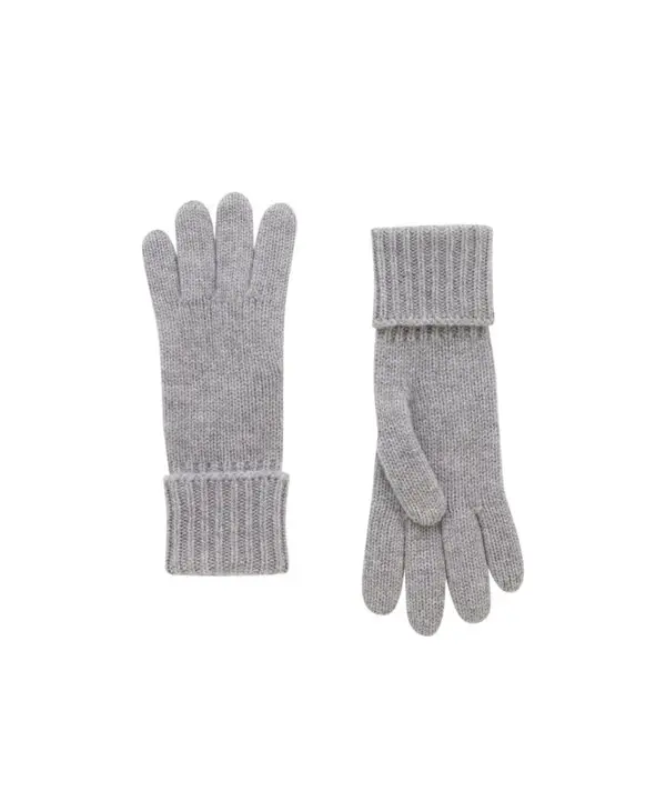 Saint Laurent Cashmere Gloves With Embossed Label - Plumbeous