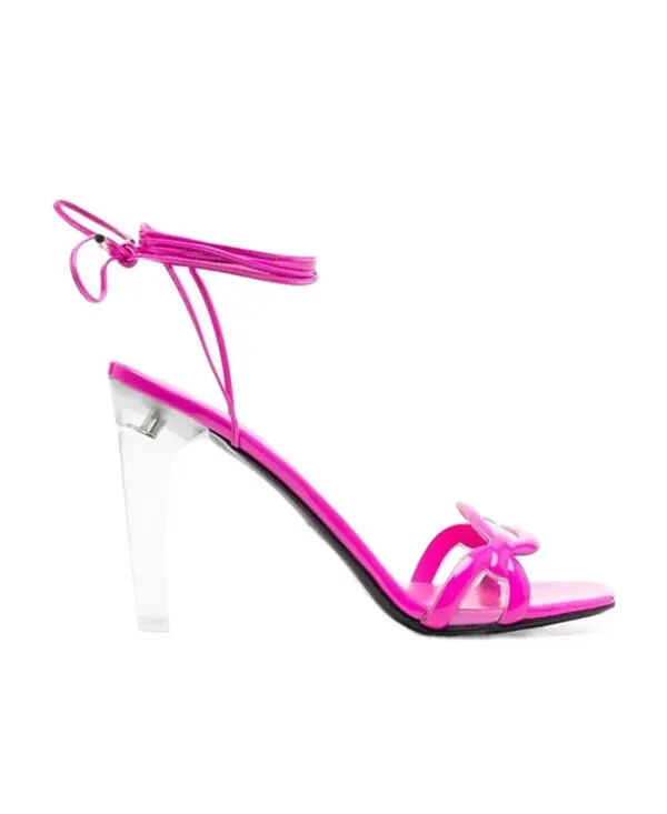 Valentino Garavani Square Toe Ankle Strap Sandals - Pink