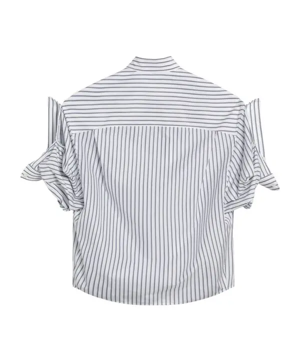 Balenciaga Tucked Short-sleeve Shirt - White/blue