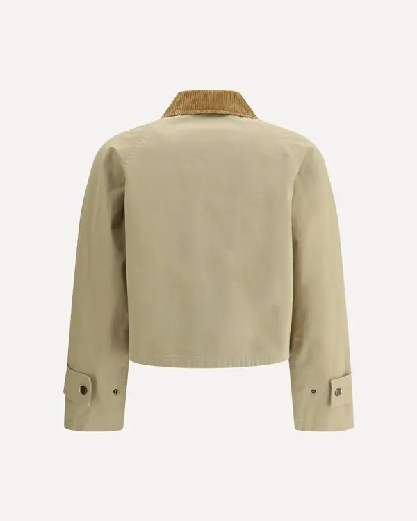 Burberry Rib Velvet Collared Cropped Jacket