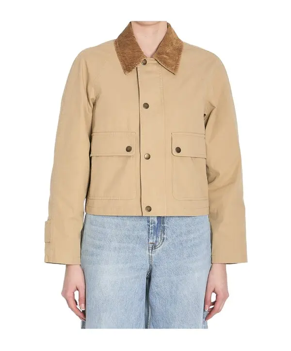 Burberry Rib Velvet Collared Cropped Jacket