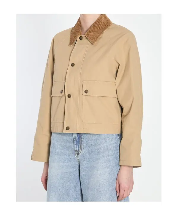 Burberry Rib Velvet Collared Cropped Jacket