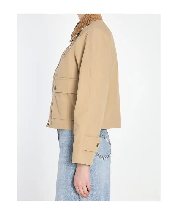 Burberry Rib Velvet Collared Cropped Jacket