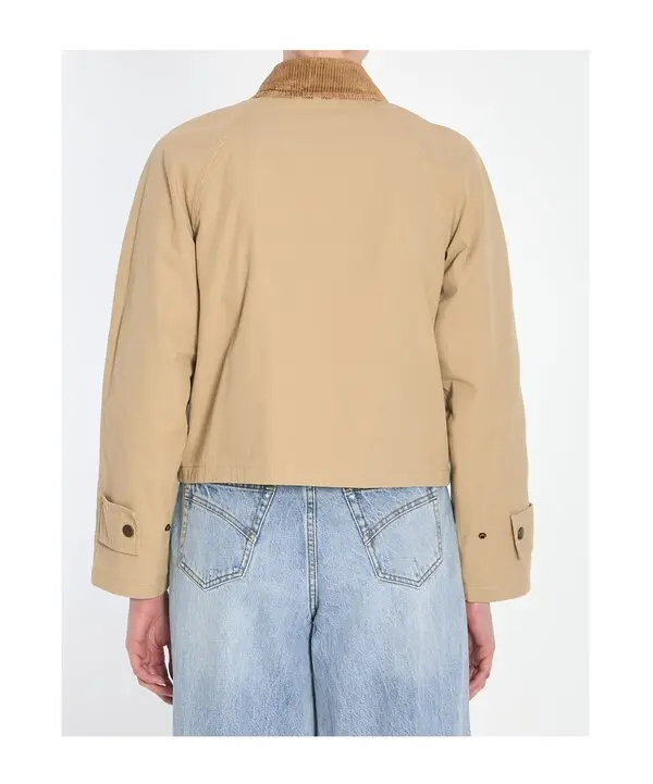 Burberry Rib Velvet Collared Cropped Jacket