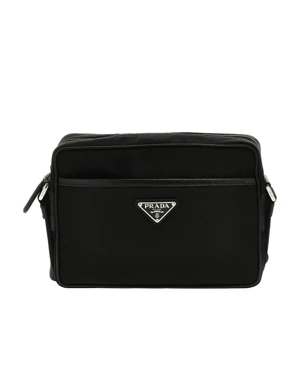 Prada Triangle Logo Shoulder Bag - Black