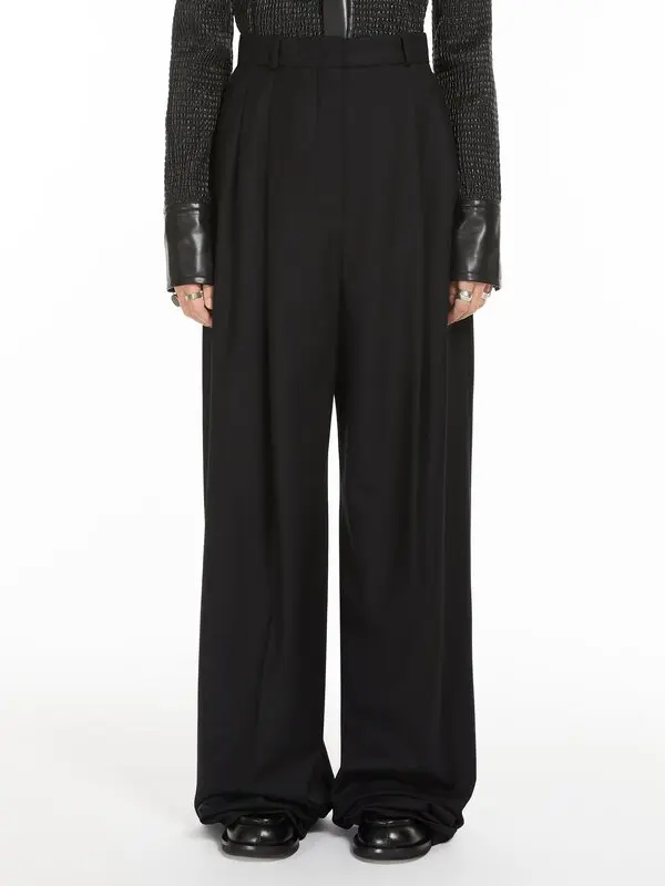 Sportmax Kien Belted Wide Leg Pants - Black
