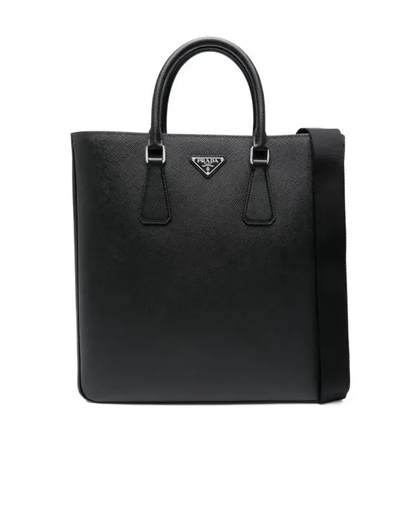 Prada Logo Open-top Tote Bag - Black